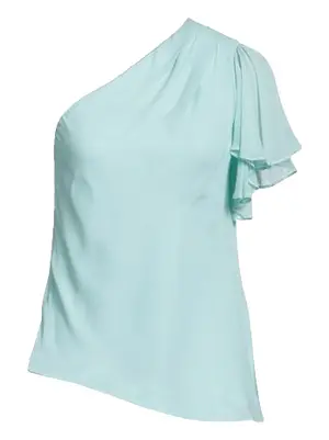 PATRIZIA PEPE SERA Crepe One-Shoulder Top Green