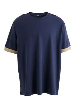 THEORY Man T-shirt Midnight Blue Size Xxl Viscose, Polyamide, Elastane