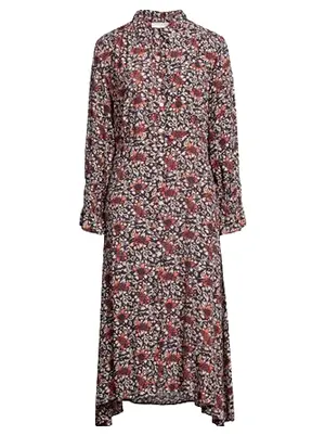 MAISON HOTEL Printed Shirt Midi Dress - Purple
