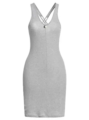 MANGANO Mini Cotton Jersey Dress - Grey