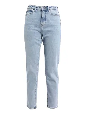 Only Mom Jeans With Five-pocket Design - Blue