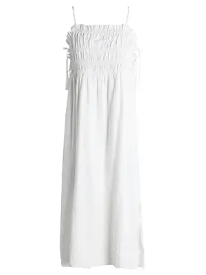 Topshop Woven Midi Dress - White