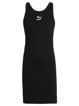 PUMA Classics Ribbed Sleeveless Mini Dress - Black