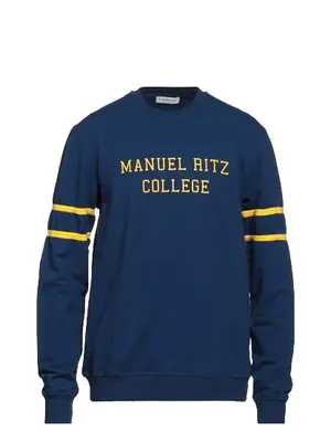 MANUEL RITZ Fleece Sweatshirt With Logo - Blue