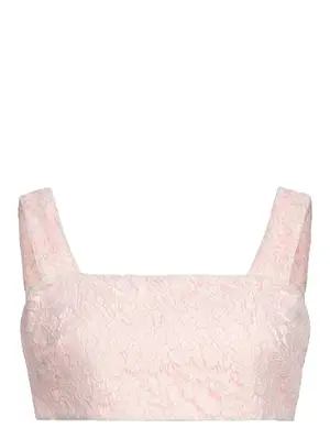 VICOLO VICOLO Floral Lace Crop Top Pink