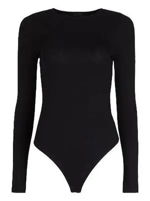 8 BY YOOX Viscose Crewneck Thong Bodysuit