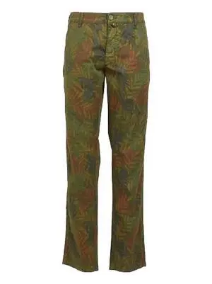 JACOB COHЁN Floral Design Tapered Chinos Green