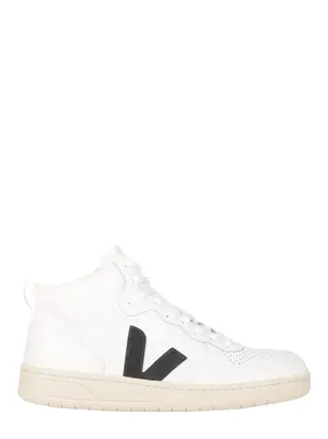VEJA V-15 Leather High-top Sneakers - White