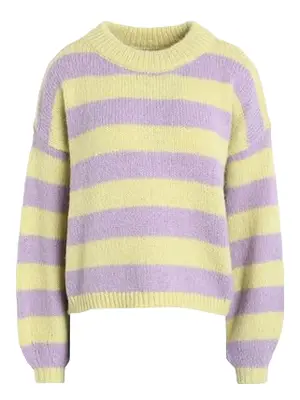 Only Striped Knit Sweater - Purple