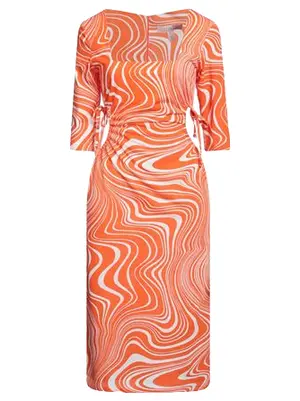 LIQUORISH Midi Pencil Dress - Orange