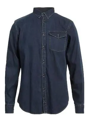HANDPICKED Man Denim Shirt Blue Size L Cotton