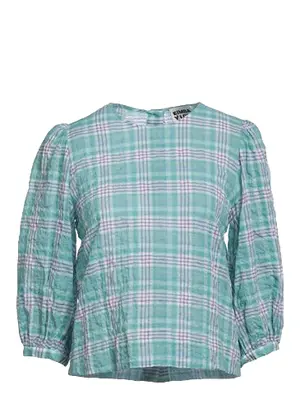 Bimba Y Lola Checked Weave Top - Blue