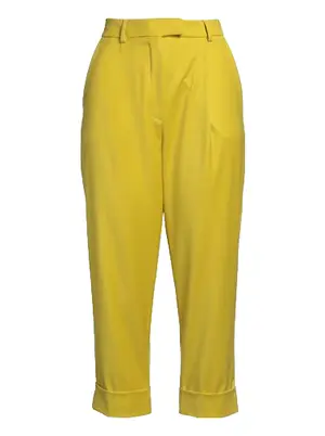 ROSÉ A POIS Gabardine Tapered Leg Trousers - Yellow