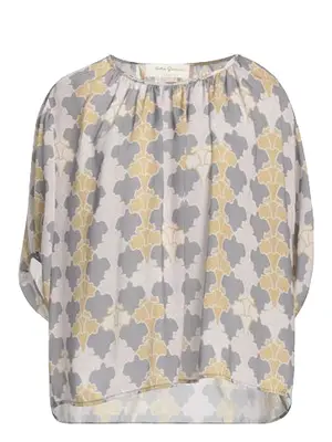 KATIA GIANNINI KATIA GIANNINI Floral-Print Satin Top Grey