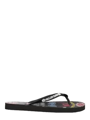 Philipp Plein Rubber Thong Sandal - Black