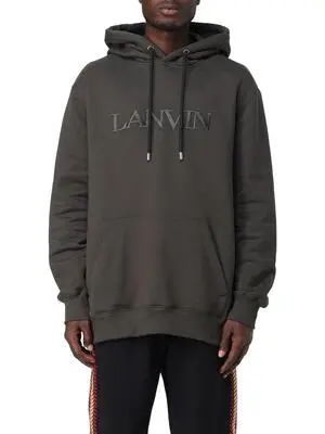 LANVIN Lanvin Embroidered Logo Hoodie Grey