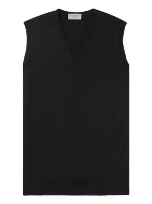 John Smedley Hadfield Merino Wool Sweater Vest - Black