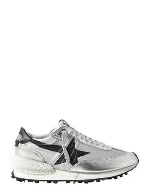 GOLDEN GOOSE Marathon Leather-trimmed Ripstop Sneakers - Gray