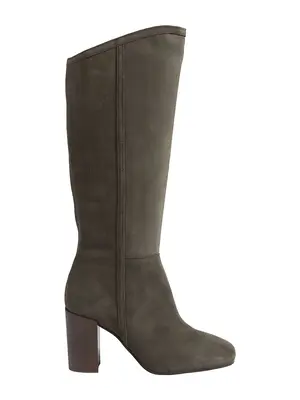 Iris & Ink Suede Knee Boots - Army Green