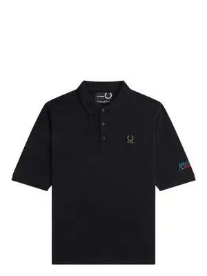 Fred Perry Logo-embroidered Cotton Polo Shirt - Black