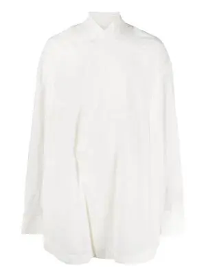 JULIUS Concealed-fastening Cotton-blend Shirt - White