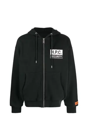 Heron Preston H.p.c. Security Tape Cotton Hoodie - Black