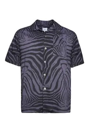 Rhude Zebra-print Short-sleeve Shirt - Grey