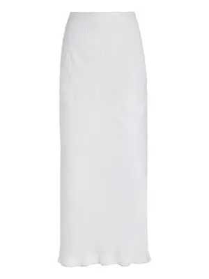 ALL THAT REMAINS Raya Embroidered Satin Skirt - White