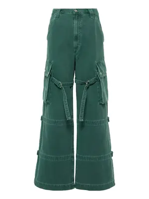 AGOLDE Vivian Mid-rise Wide-leg Jeans - Green