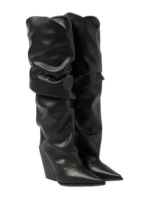 Alexandre Vauthier Faux Leather Knee-high Boots - Black