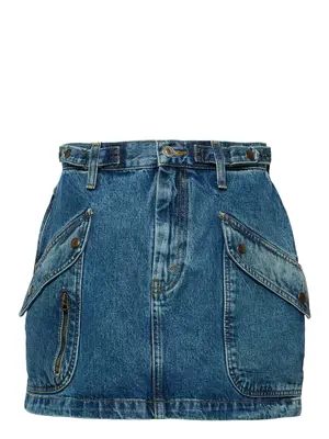 RE/DONE Racer Denim Miniskirt - Blue