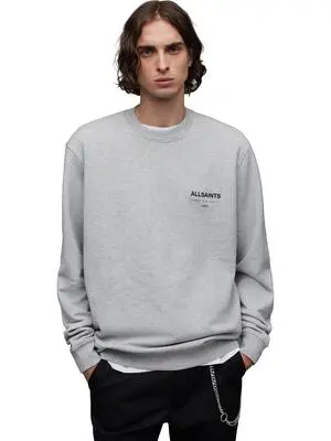 ALLSAINTS AllSaints Underground Relaxed Crew Sweatshirt Grey Marl