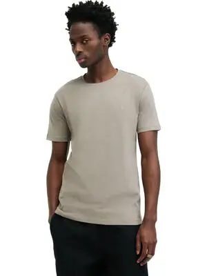 ALLSAINTS Brace Brushed Cotton Crew Neck T-shirt Grey
