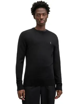 ALLSAINTS Mode Merino Wool Crew Neck Ramskull Sweater - Black