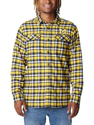Columbia Michigan Wolverines Flare Gun Flannel Long Sleeve Shirt - Maize