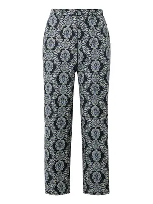 Etro Metallic Brocade Skinny Pants - Blue