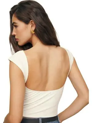 REFORMATION Darra Knit Top - Ivory
