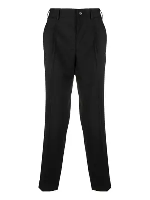 DELL'OGLIO Pleat Detailing Wool Trousers - Black