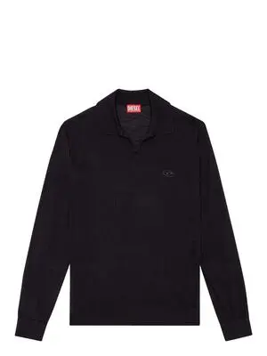 DIESEL® K-glare Wool Polo Shirt - Black