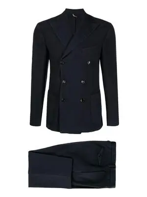DELL'OGLIO Double-breasted Wool Suit - Blue