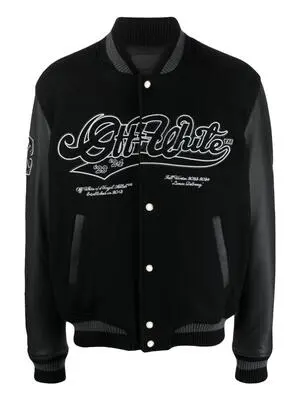 Off-White Embroidered Bomber Jacket - Black