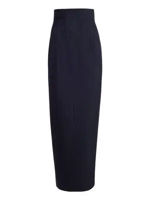 Khaite The Loxley Pinstriped Pencil Skirt - Blue