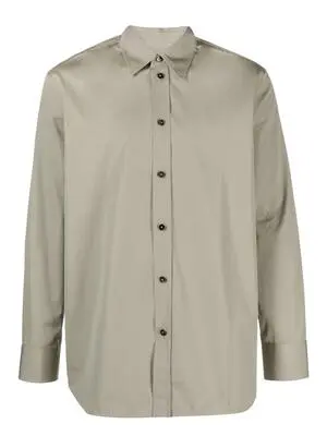 JIL SANDER Long-sleeve Cotton Shirt - Green