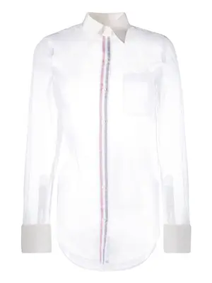 Thom Browne Rwb-placket Silk Shirt - White