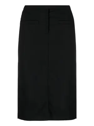 COURREGES Logo-appliqué Midi Skirt - Black