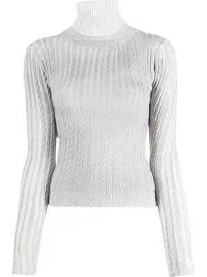 Paloma Wool Open-back Cable-knit Jumper - Grey