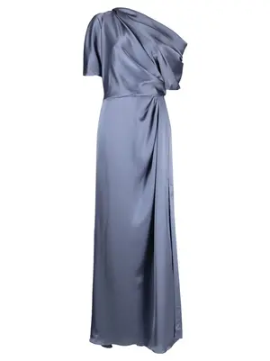 Amsale Off-shoulder Draped Gown - Blue