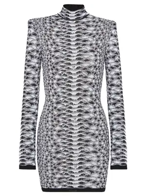 BALMAIN Balmain Python-jacquard Knitted Minidress