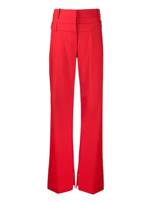 David Koma Double-waistband Wide-leg Trousers - Red