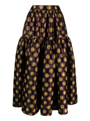 La DoubleJ Oscar Graphic-print Skirt - Black